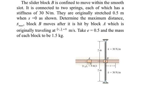 solved the slider block b is confined to move within the
