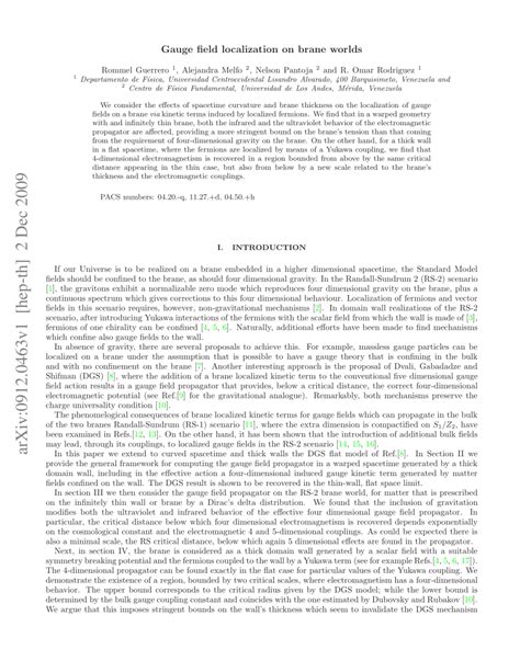 Pdf Gauge Field Localization On Brane Worlds