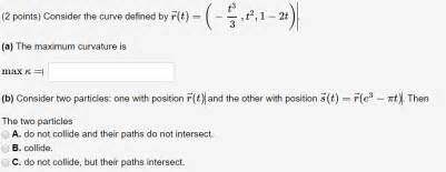 solved consider the curve defined by r vector t t 3 3