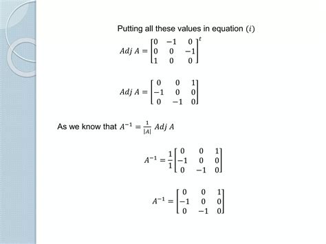 Inverse Of Matrices By Cofactor Method Ppt