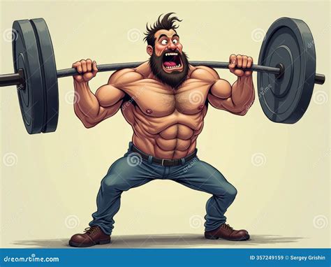 Strong Man Lifting Weights In A Gym Showcasing Impressive Muscle