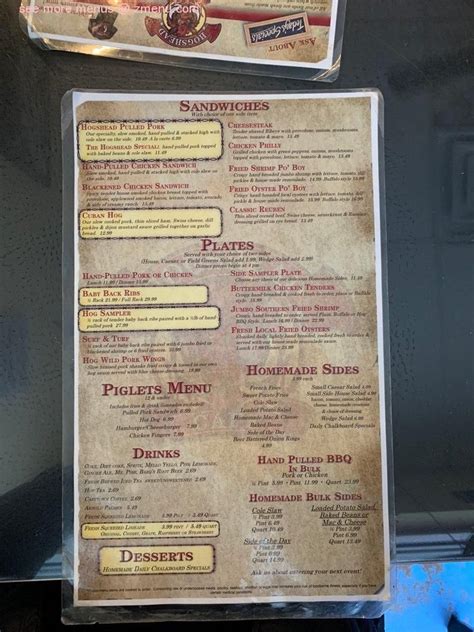 Online Menu Of Hogshead Cafe Restaurant Richmond Virginia 23294 Zmenu