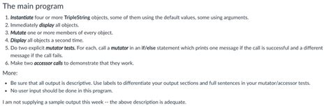 Solved Assignment 6 A Triple String Class Make Sure You Have Chegg