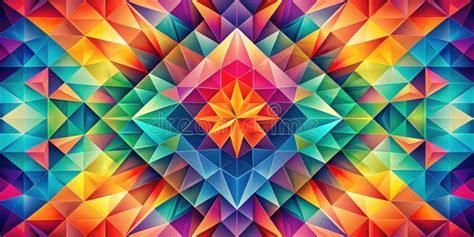 Vibrant Abstract Geometric Pattern With Symmetrical Triangles And A Starburst Center Generative