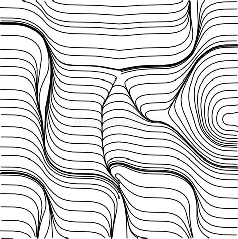 Abstract Vector Geometric Pattern With Radial Lines And Optical Illusion Stock Vector