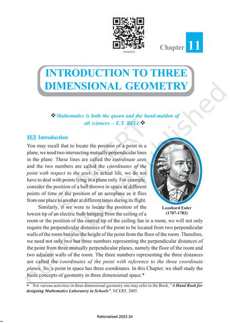 Solution Ch 11 Introduction To Three Diagonal Geometry Class 11 Maths