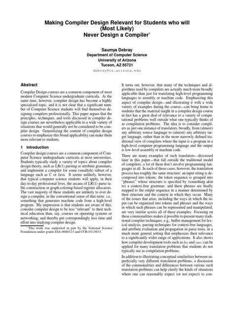 teaching compilers pdf parsing compiler