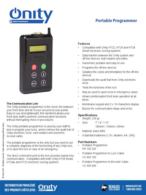 Portable Programmer Features Pdf Electronics Information And Communications Technology