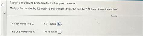Solved Repeat The Following Procedure For The Four Given Chegg