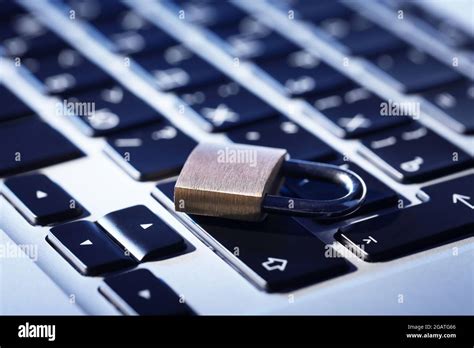 Cyber Safety Concept Lock On Computer Keyboard Stock Photo Alamy