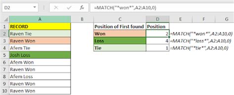 How To Get Position Of First Partial Match