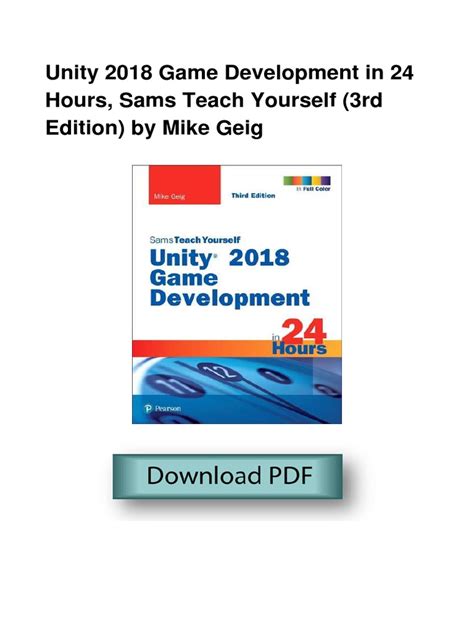 Unity 2018 Game Development In 24 Hours Sams Teach Yourself 3rd