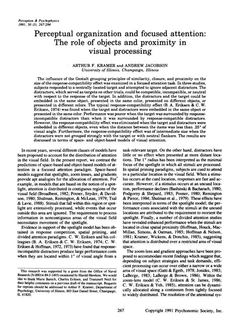 Pdf Perceptual Organization And Focused Attention The Role Of