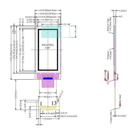 Color Graphic 096 Inch I2c Oled 128×64 White Sh1107 Bare Lcd Uge