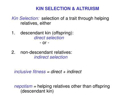 Ppt Hamiltons Rule Kin Selection Powerpoint Presentation Id1824400