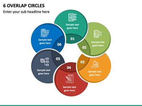 6 overlap circles powerpoint template ppt slides
