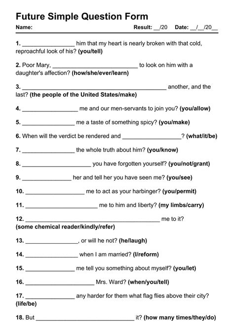 101 Printable Future Simple Question Pdf Worksheets With Answers