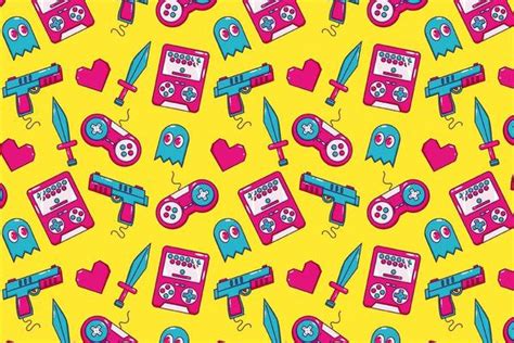 Retro Gaming Pattern Vector Art Icons And Graphics For Free Download