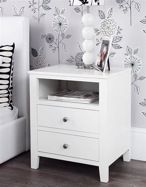 Mismatched White Bedside Table At Joseph Avent Blog