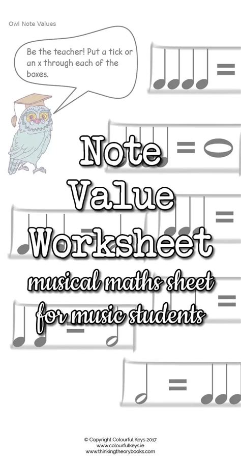 Note Values Worksheet Educational Printable Activities