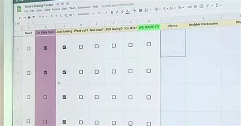 Woman Creates Genius Dating Spreadsheet To Track Progress On All The Men She S Seeing Mirror