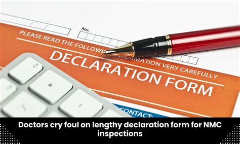 Reconsider On Lengthy Declaration Form For Nmc Inspections Doctors Urges Nmc