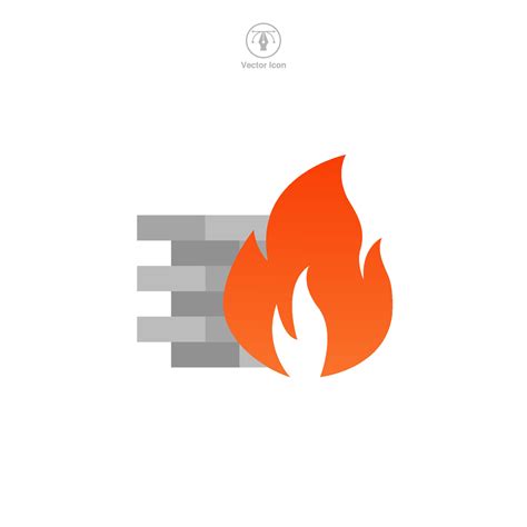 Firewall Icon Symbol Vector Illustration Isolated On White Background