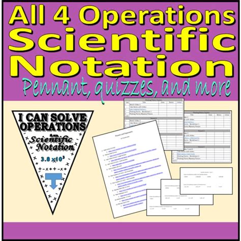 All 4 Operations On Numbers In Scientific Notation Quizzes Pennants