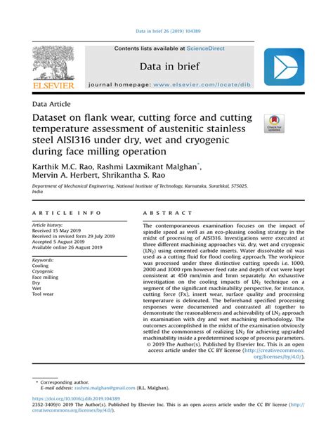 Cutting Force In Austenitic Stainless Steel Pdf Machining