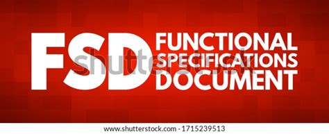 Fsd Functional Specifications Document Concept Background Stock Vector