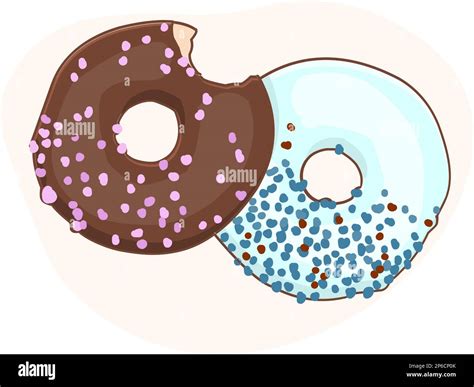 NATIONAL DONUT DAY Glazed Sweet Donut Draw Funny American Kawaii Traditional Sweet Donut Vector