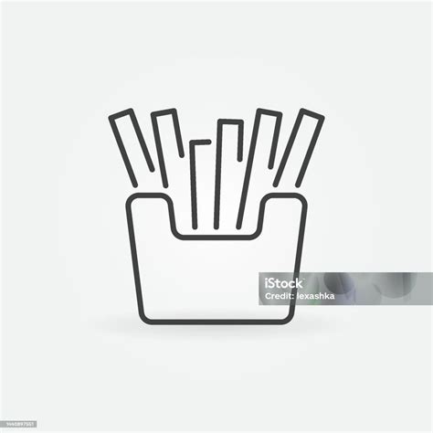 감자 튀김 최소한의 아이콘입니다 벡터 패스트 푸드 개념 기호 프렌치 프라이에 대한 스톡 벡터 아트 및 기타 이미지 프렌치