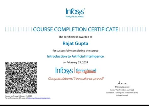 rajat gupta on linkedin ai infosysspringboard continuouslearning