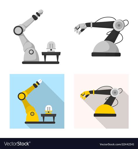 Robot And Factory Symbol Royalty Free Vector Image