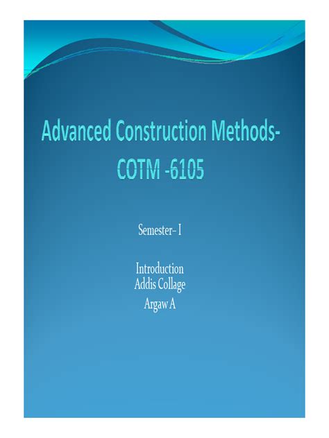 1advanced Const Method Addis Collage Pdf Concrete Deep Foundation