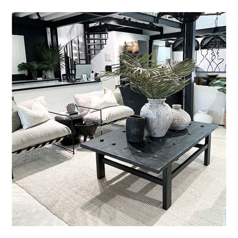 Antique Elm Door Coffee Table Black Ur Place