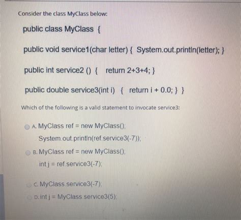 Solved Consider The Class Myclass Below Public Class
