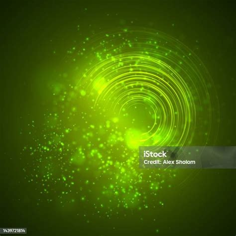 밝은 녹색의 에너지 흐름이 어두운 배경에 소용돌이치고 있습니다 벡터 천지창조에 대한 스톡 벡터 아트 및 기타 이미지 천지창조 파괴 개념 가능성 Istock