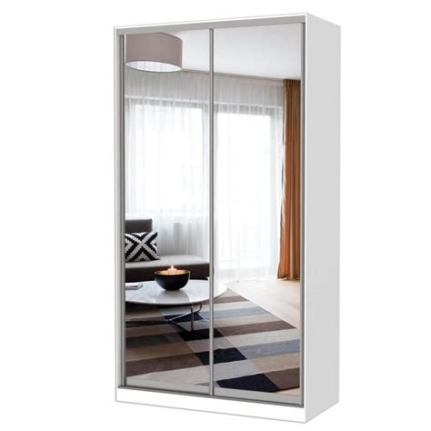 ᐉ Шафа купе Mileri 2 х дверна з дзеркалами 90х210х45 Білий 3743438 • Краща ціна в Києві