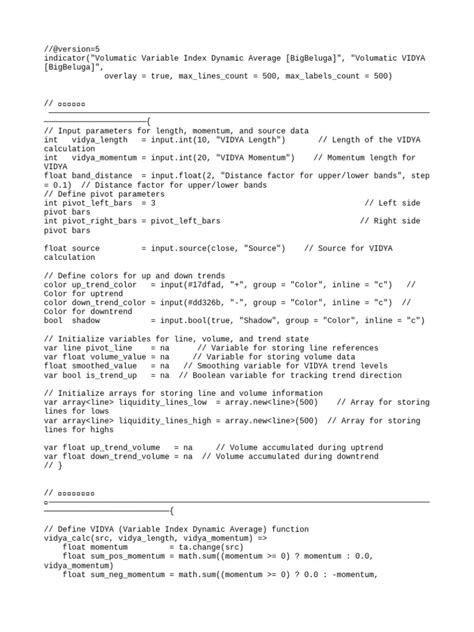 Volumatic Variable Index Dynamic Average Bigbeluga Pdf Boolean