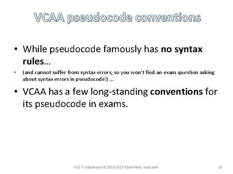 Pseudocode Contents Purpose Of Pseudocode Vcaa Pseudocode Conventions