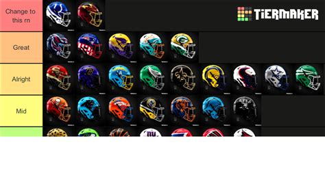 Nfl Helmet Redesign Tierlisy Tier List Community Rankings Tiermaker