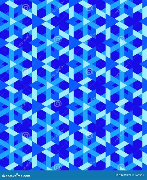 Seamless Geometrical Pattern Of Blue Shades Triangles Stock Vector Illustration Of Material