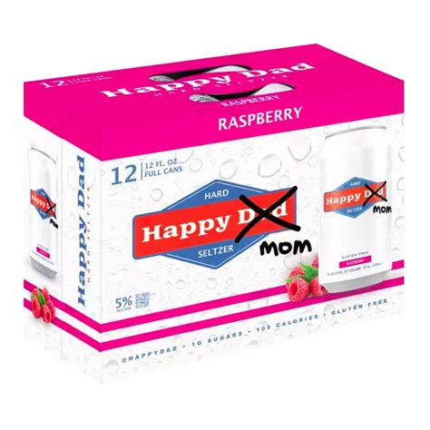 Buy Happy Dad Mom Raspberry Hard Seltzer 12pk Online