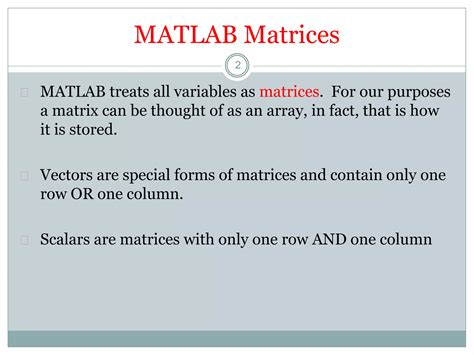 Matlab Matrices And Arrays Pptx