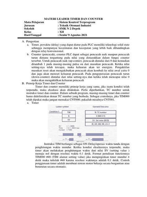Materi Timer Dan Counter Pdf Komputer Teknologi And Rekayasa