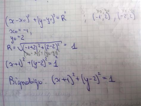 складіть рівняння кола з центром у точці 1 2 яке проходить через точку 2 2 Школьные