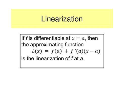 Ppt Linearization And Differentials In Mathematics Powerpoint