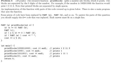 Solved Problem 4 10 Points The Recursive Function