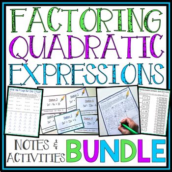 QUADRATIC EXPRESSIONS BUNDLE By Limitless Lessons TPT